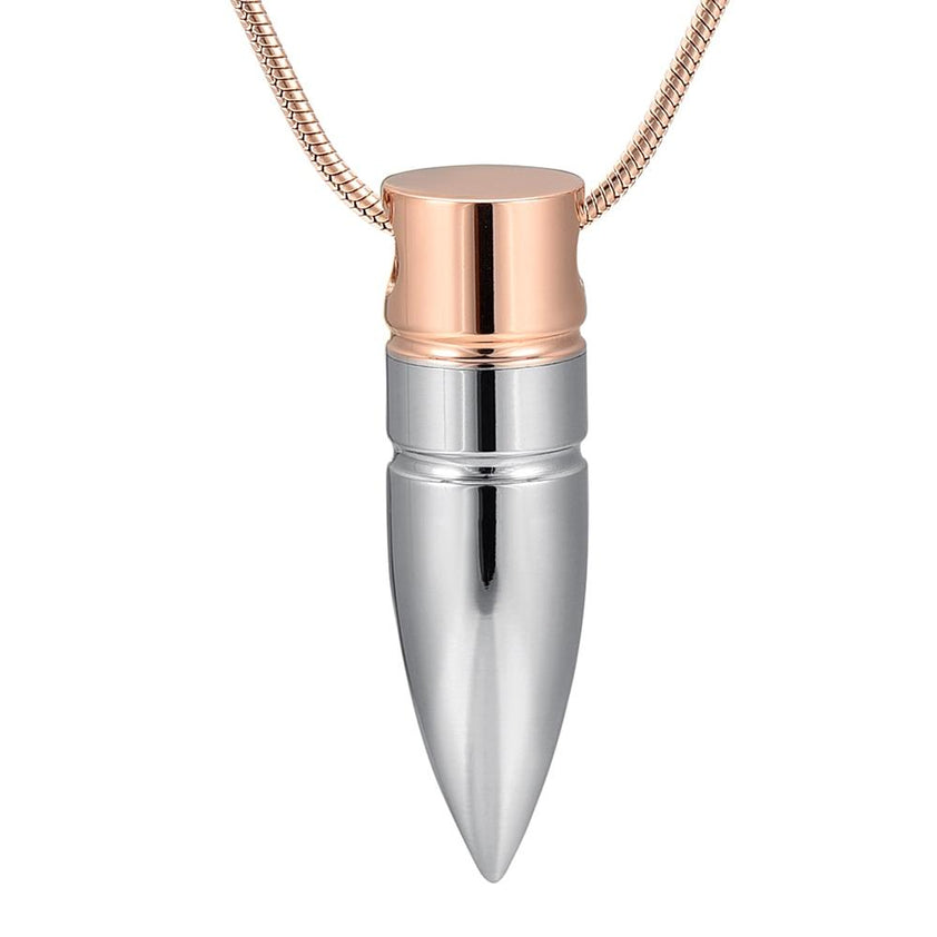 Bullet Shaped - Cremation Urn Necklace - Cherished Emblems